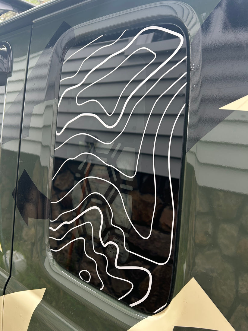Topographic Rear Quarter Window Overlay - Vinyl - Sold as a Pair ...